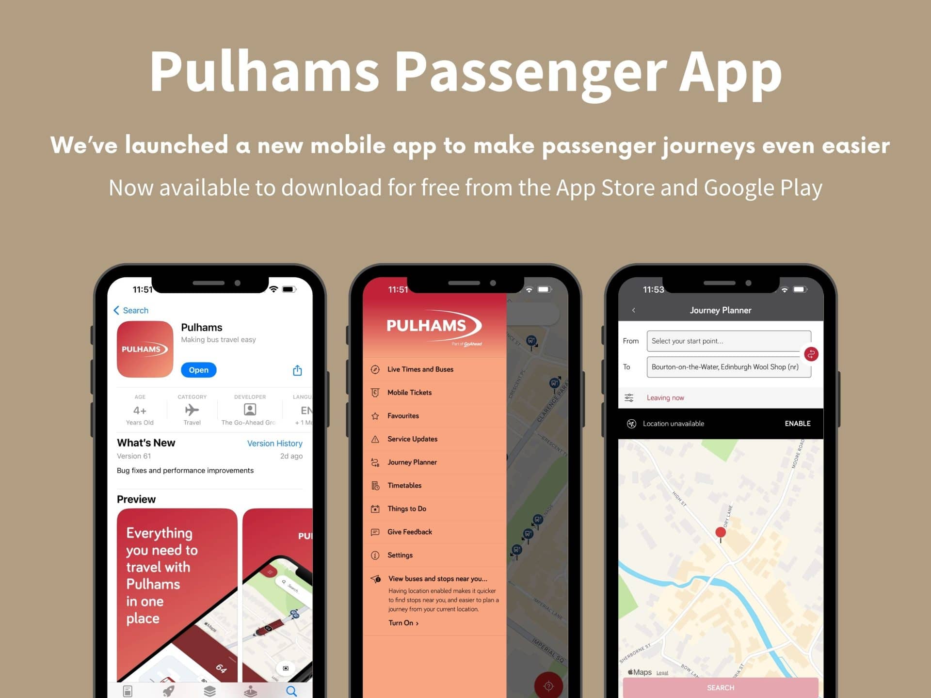 Pulhams launch new mobile app for passengers - Pulhams Coaches ...